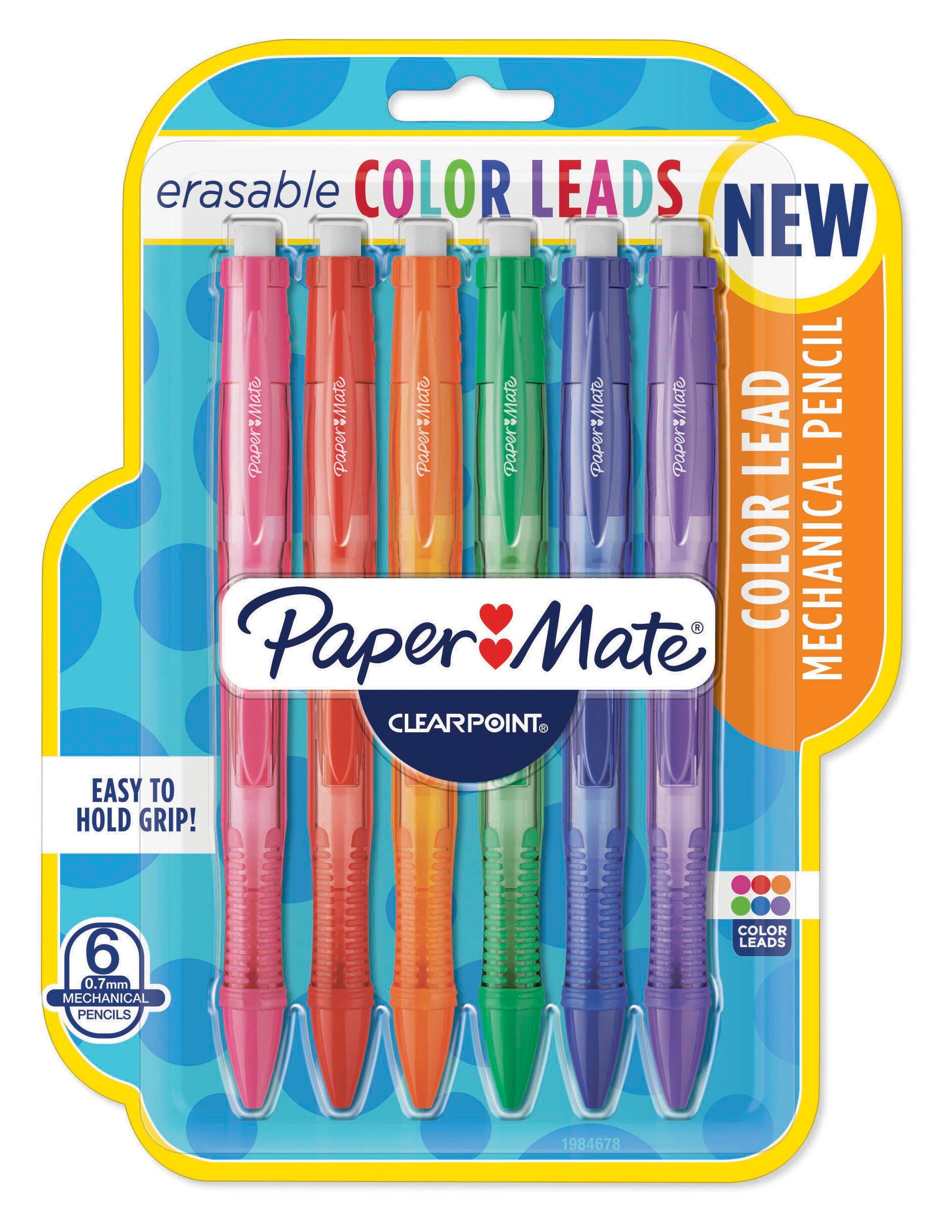 Paper Mate Clearpoint Color Lead Mechanical Pencils 0.7 mm Assorted Colors Set of 6